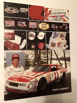 Rare Terry Labonte BUDWEISER #11 1988 NASCAR postcard Junior Johnson | eBay