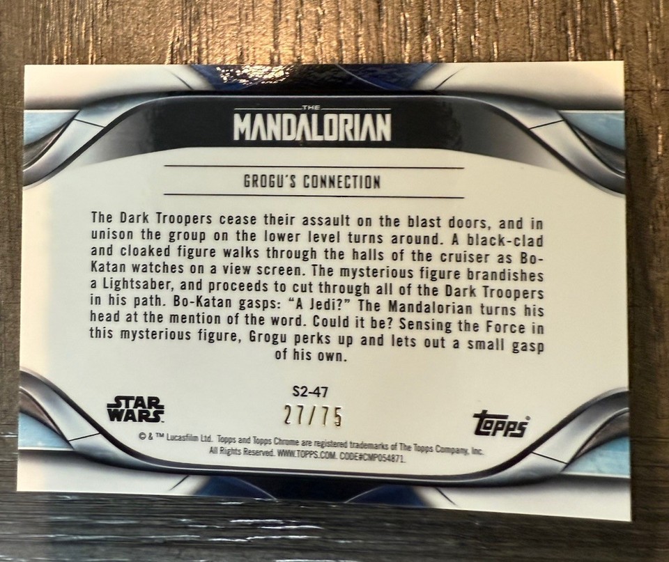 2022 Topps Chrome Star Wars Mandalorian Grogu’s Connection Purple ...