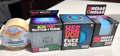 🔥 Viral NeeDoh Dumpling Easter LOT of 4 Squishy Nee Doh Fuzz Ball Mello ...