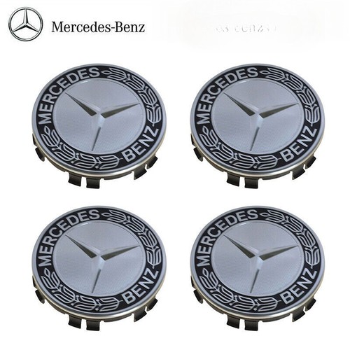 (unopened)4 For Mercedes Benz Wheel Center Caps Black ...