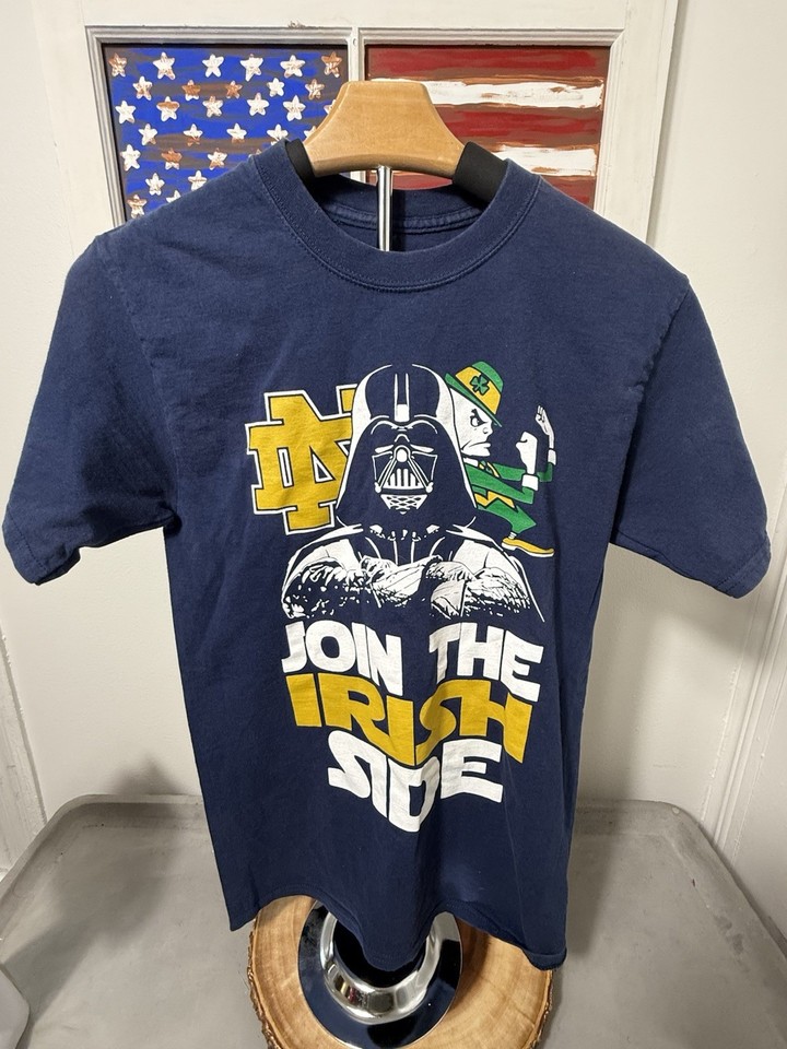 Star Wars Notre Dame Irish Darth Vader Join the Irish Side Mens Small ...