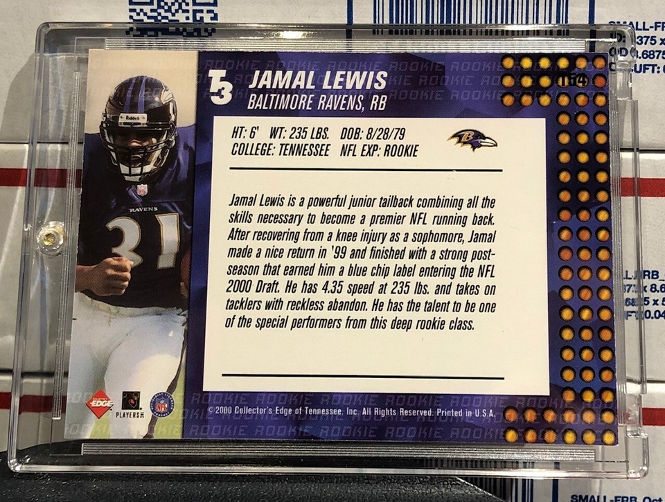 2000 COLLECTORS EDGE T3 JAMAL LEWIS ROOKIE, #154, BASE ROOKIE CARD ...