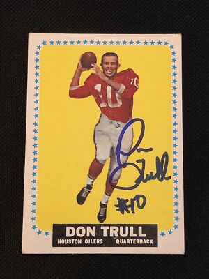 DON TRULL 1964 TOPPS ROOKIE SIGNED AUTOGRAPHED CARD #87 BOSTON PATRIOTS ...