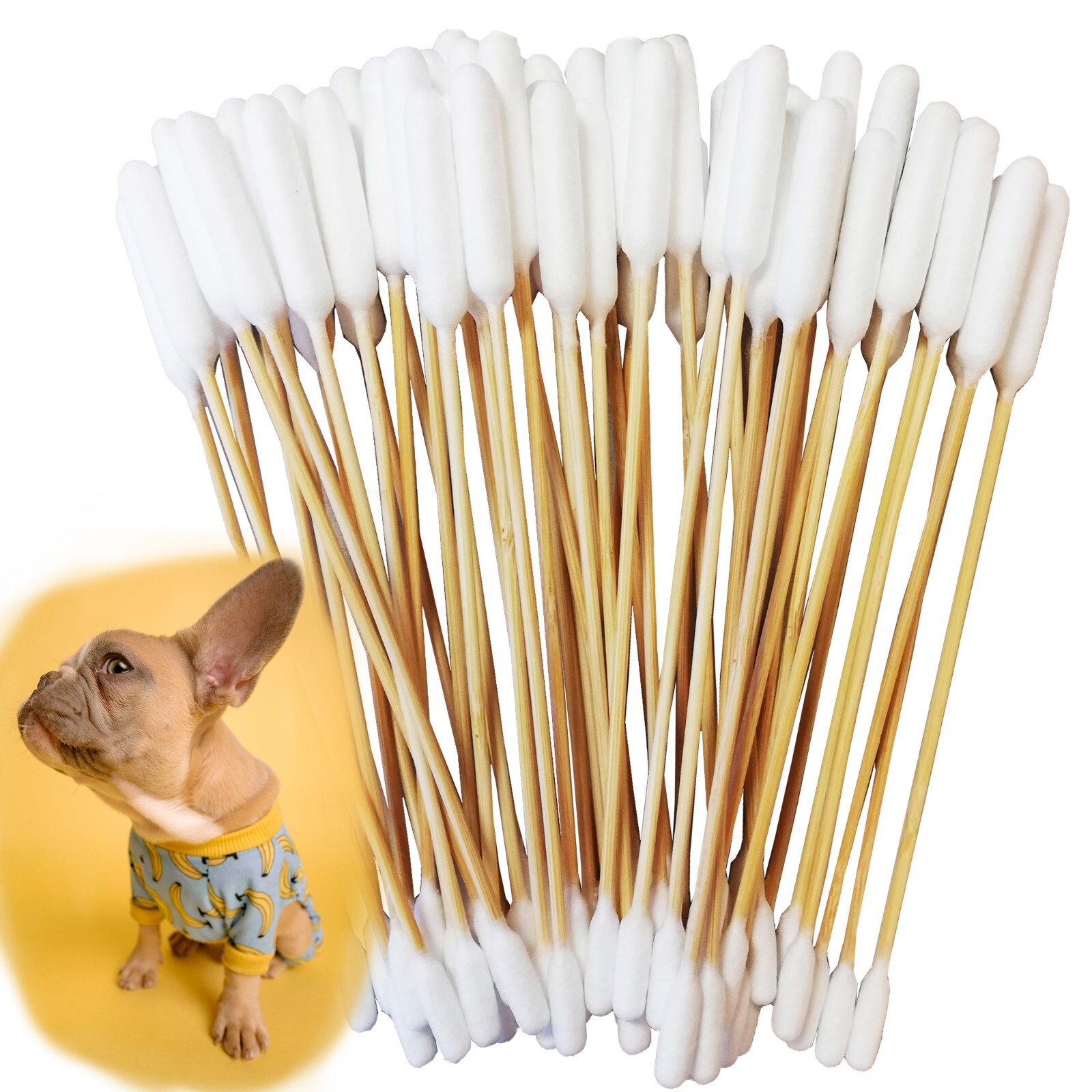 Extra Large 15cm Pet Dog Cotton Bud Ear Cleaner Long Bamboo Cotton Buds ...