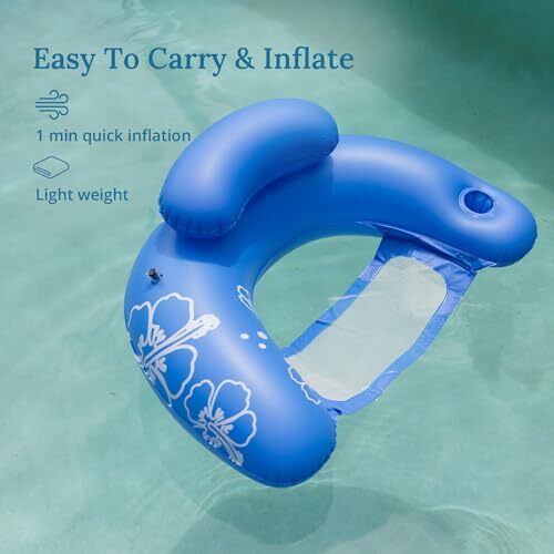Inflatable Pool Float Chair with Ergonomic Headrest Pool Floaties ...