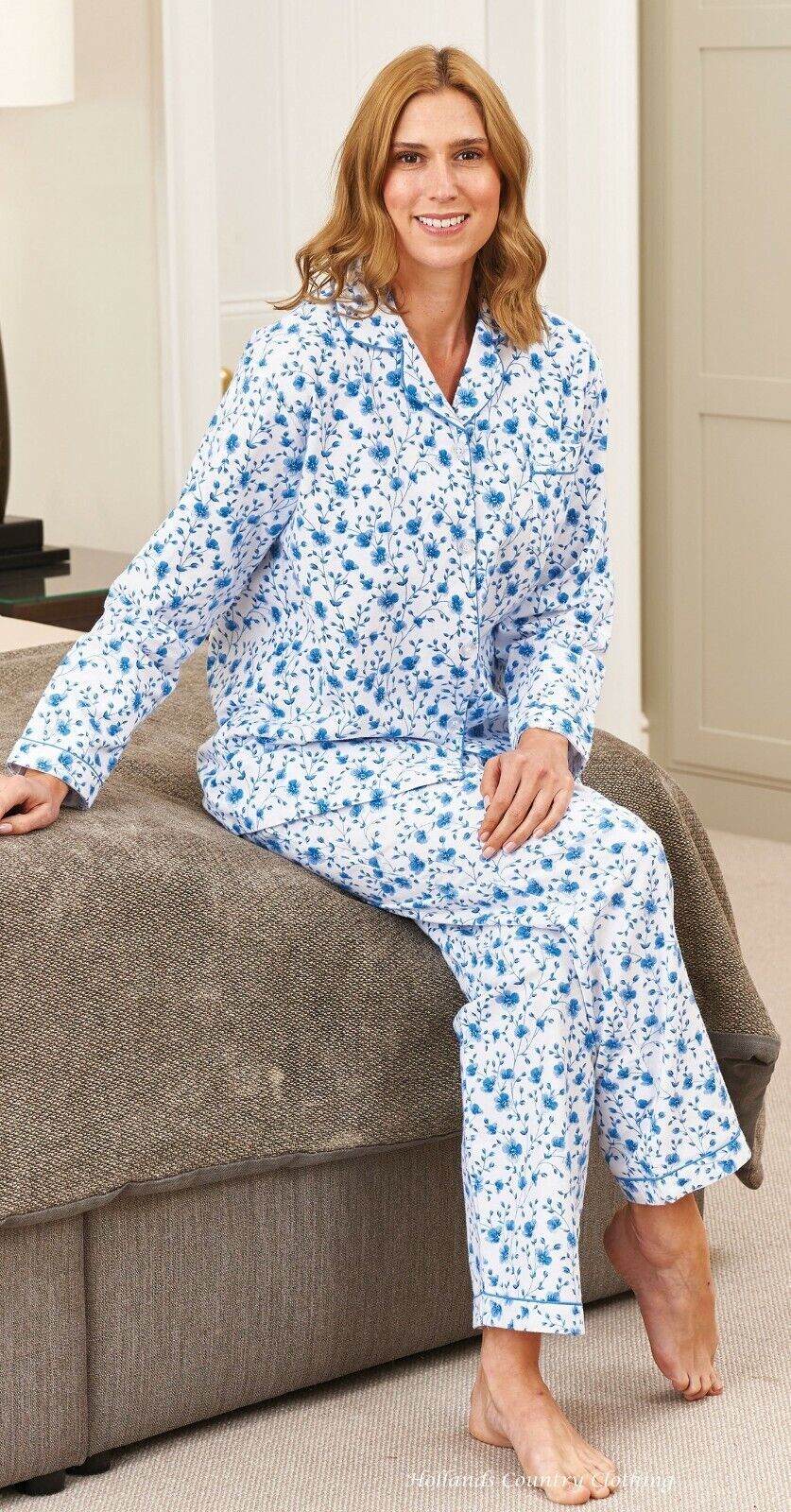 Ladies Brushed 100% Cotton Warm Winceyette Pyjamas Nightwear Sleepwear ...