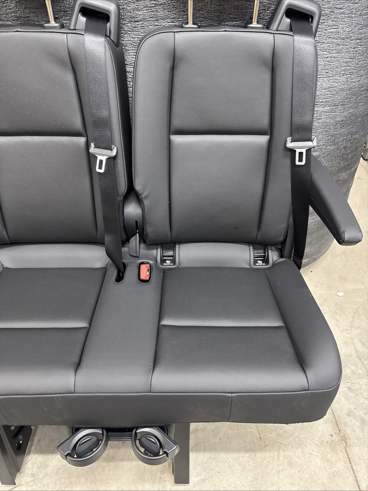 2019- 2025 mercedes sprinter Reclining bench 3 Seater Black Leather | eBay