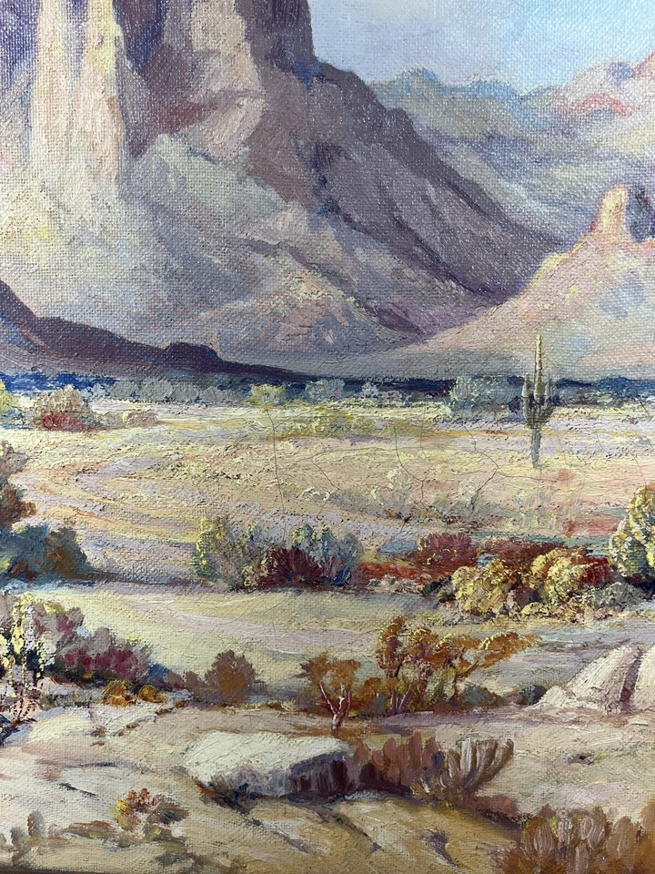 GODFREY VESELY PLEIN AIR IMPRESSIONIST ARIZONA DESERT LANDSCAPE OIL ...