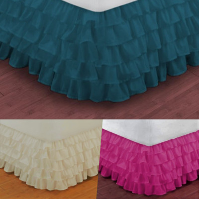 VERSATIL PLAIN DUST RUFFLE AROUND ALL CORNERS 1PC BED BEDDING GYPSY ...