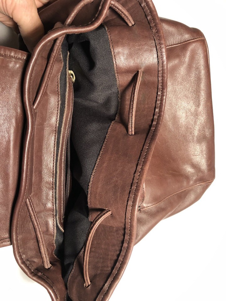 Vintage Coach Leather Backpack Brown USA Made 0529 Drawcord Buckle ...