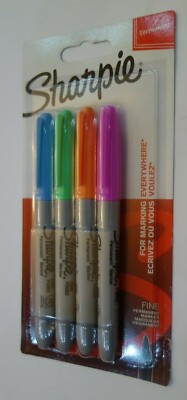 Sharpie Fine Marker Pens 4 Pack Colours 2065402 Permanent Markers | eBay UK