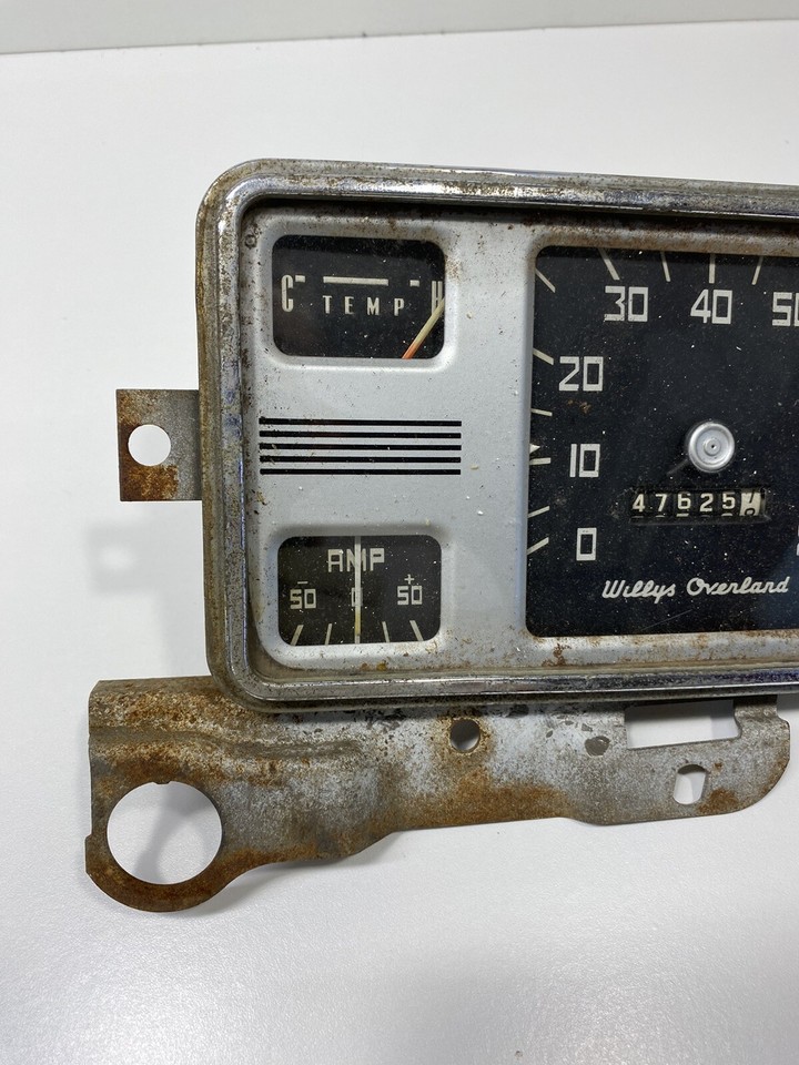 1948 1949 Willys Overland Jeepster Instrument Cluster Speedometer ...
