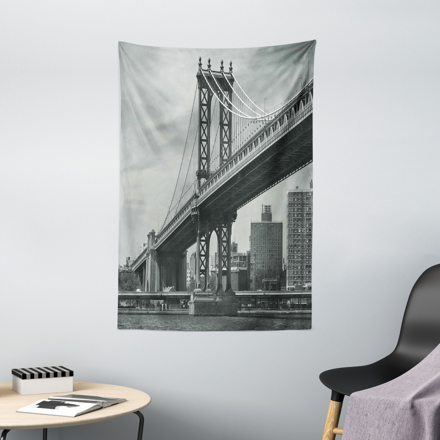 Vintage Tapestry Bridge in New York City Print Wall Hanging Decor | eBay
