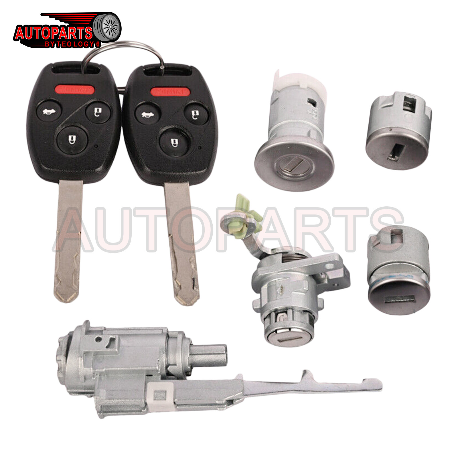 Ignition & Door Lock Cylinder for Honda Accord 2.4L 3.0L 2003-2007 Key ...