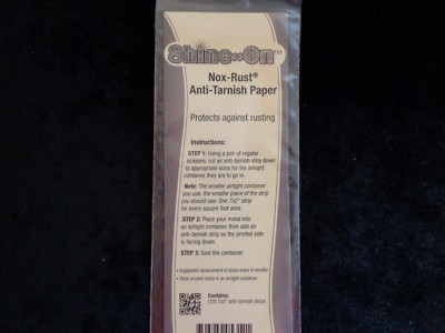 SHINE ON ANTI-TARNISH PAPER SHINE ON 7X2 INCHES 10 PER PACK "NOX-RUST ...