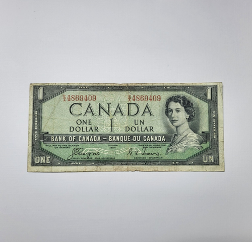 1PCS Canada DEVIL'S FACE 1954 Series $1 Banknote, circulated [Fine-15 ...