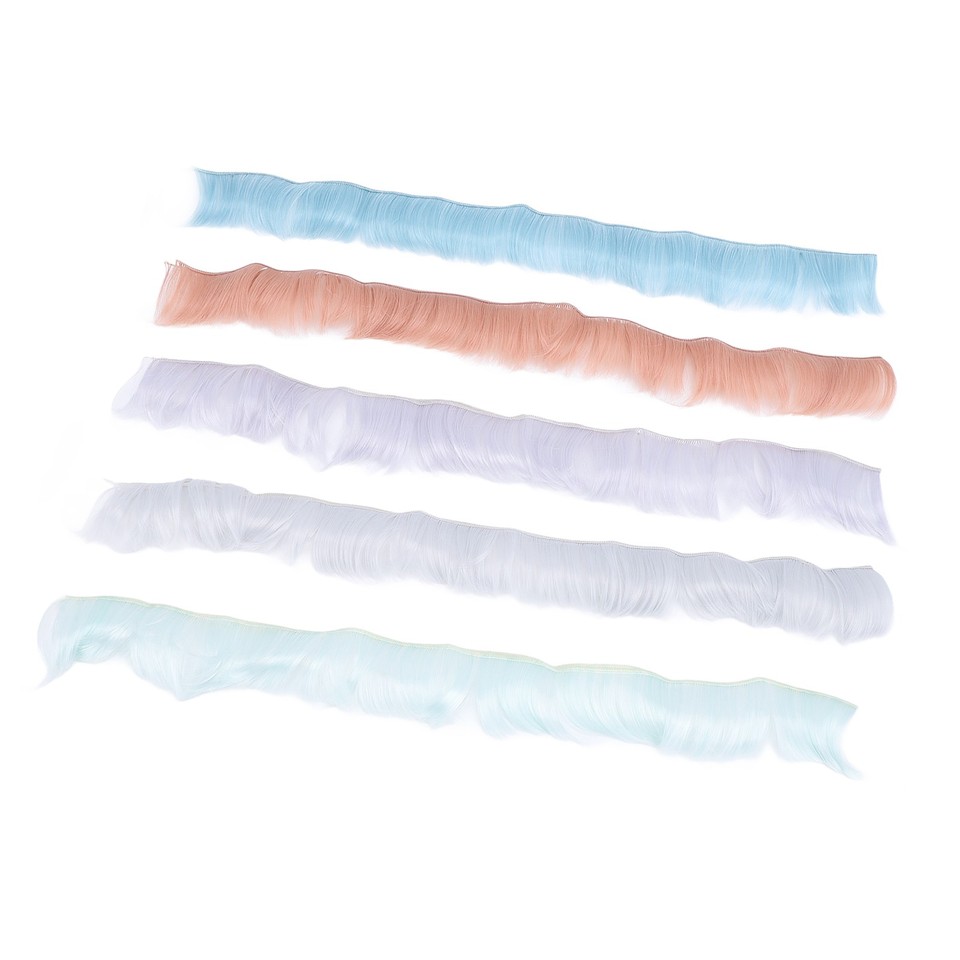 5x Set Doll Bangs Hair Extension Weft 5cm Length Soft Silk Wig Doll ...