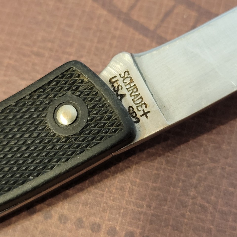 SCHRADE SP2 Knife Made In USA LIGHTWEIGHT LOCKBACK BLACK ZYTEL Handles | eBay