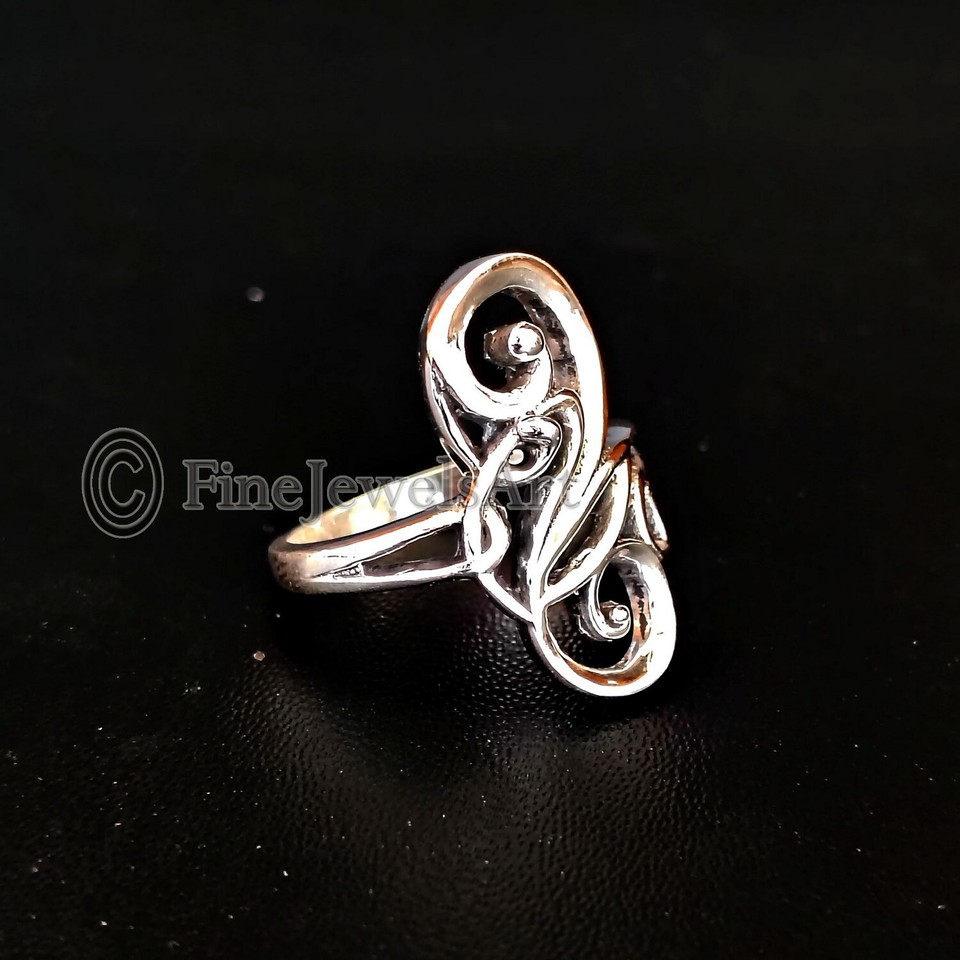 Retired Long Ornate Scroll Rings 925 Silver Handmade Unisex Rings MR272 ...