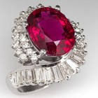 5.50ct Lab Pigeon Blood Ruby Cocktail Ring 925 Fine Silver Evening Party Jewelry | eBay
