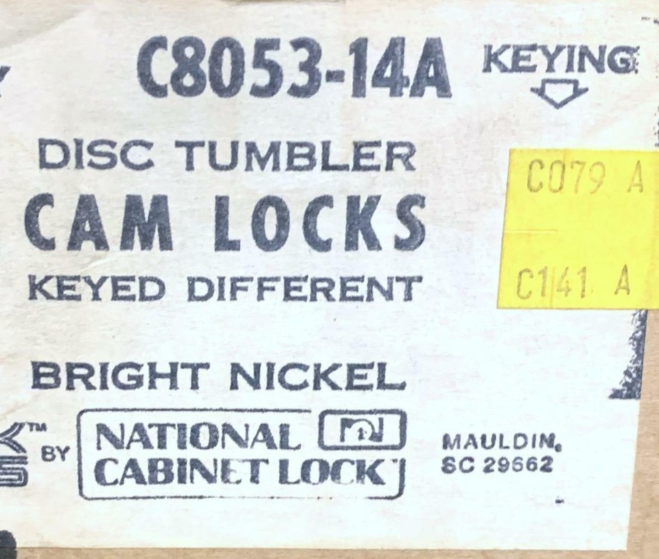 National Cabinet Lock C8053-14A 5-Disc Tumbler Cam Lock Nickel (11 ...