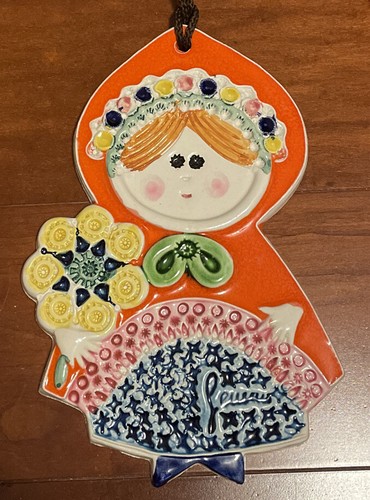 Italian Maiden Girl Decorative Clay Wall Hanging Plaque Gensini ...