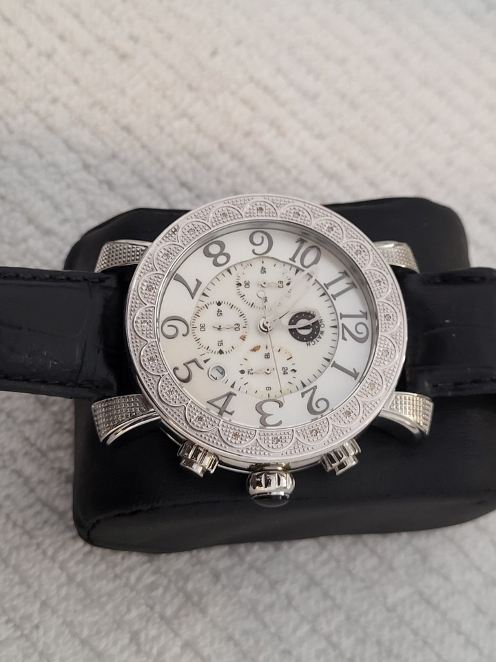 TECHNO DIAMOND WATCH BJ6850GL PRE-OWNED WORKING MEN.S | eBay