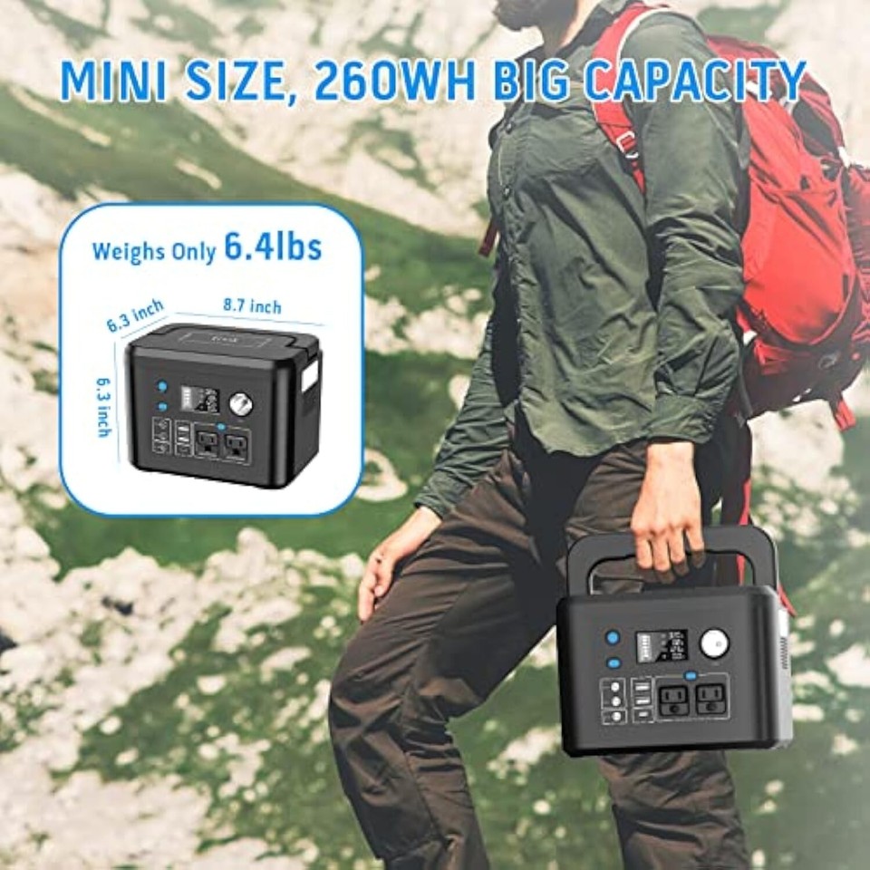 Open Box 350W Portable Solar Generator with 60W Solar Panel, Powkey 70 ...