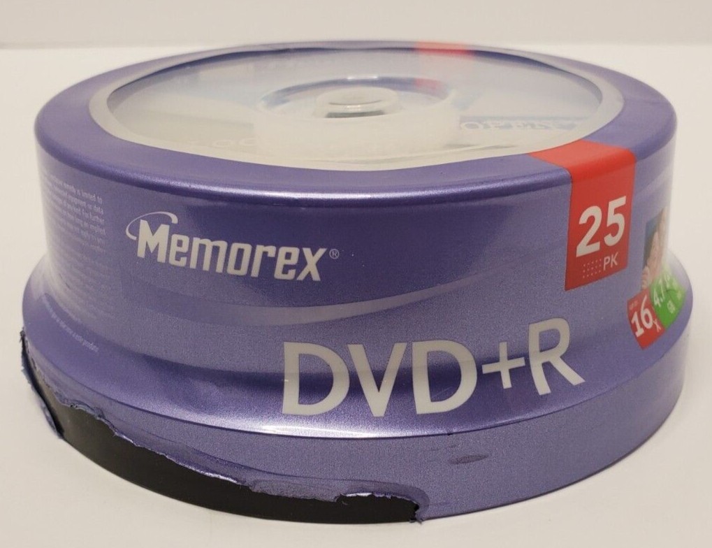 Memorex DVD+R Writable Discs ~ 25 Pack ~ Unopened New Old Stock Sealed ...