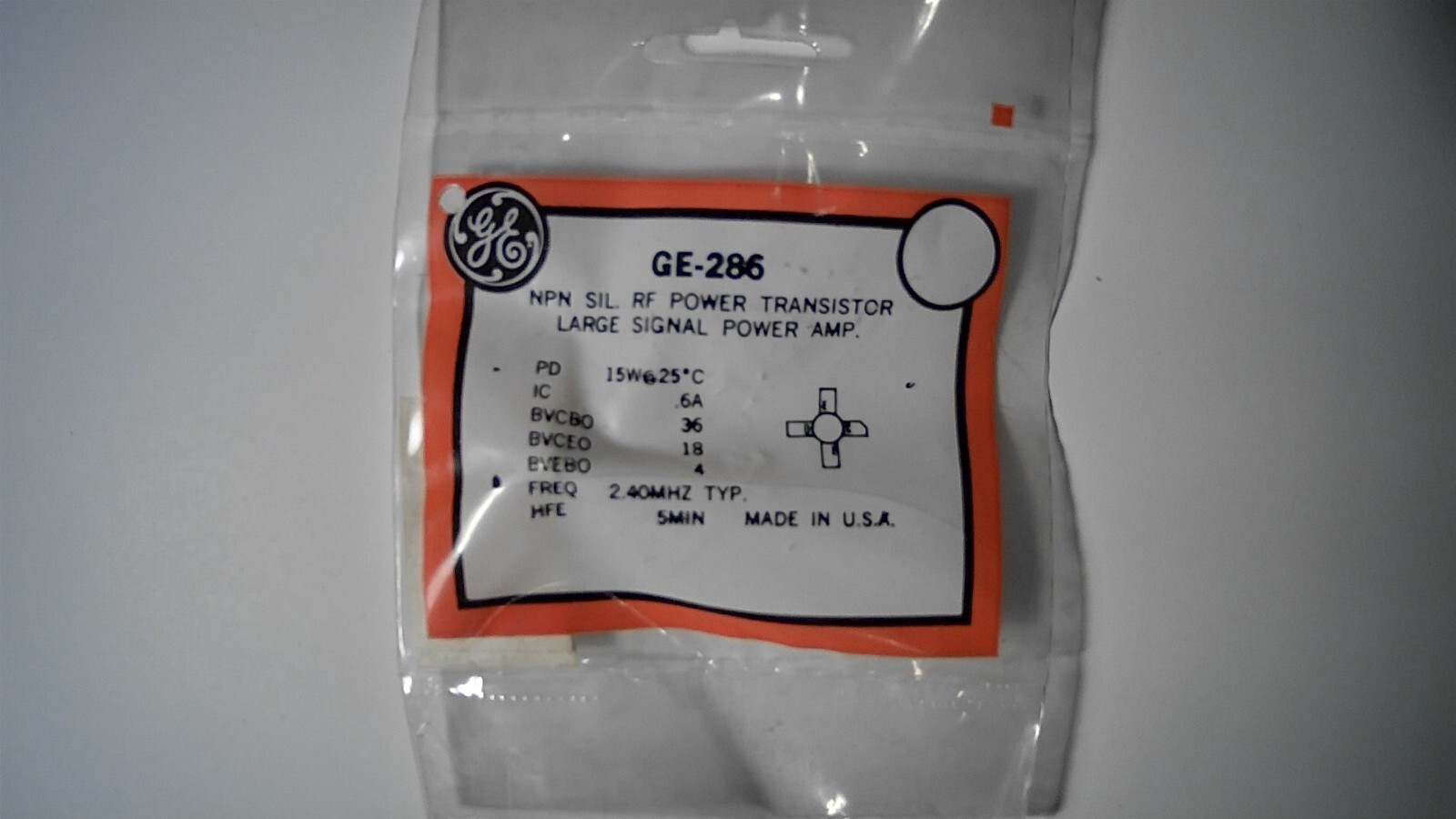 General Electric GE-286 NPN Silicon Power Transistor - NOS | eBay