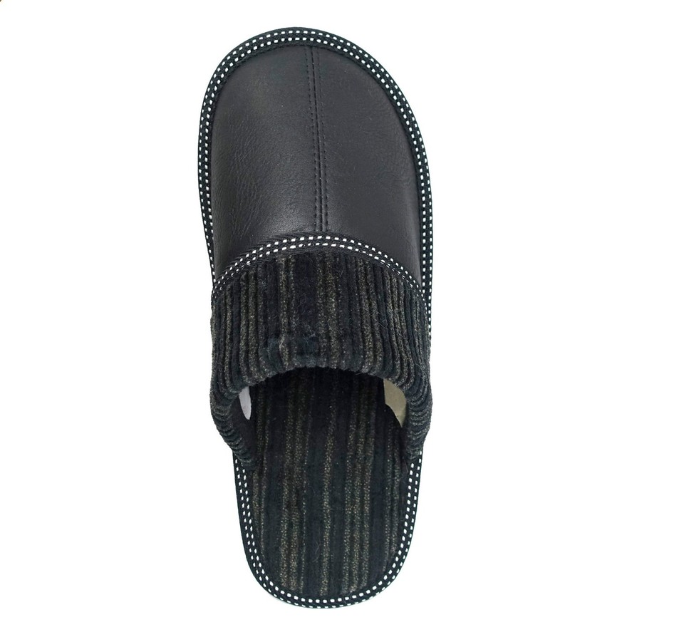 New Men's Classic PU | Knitting House Slipper Durable Rubber Bottom ...