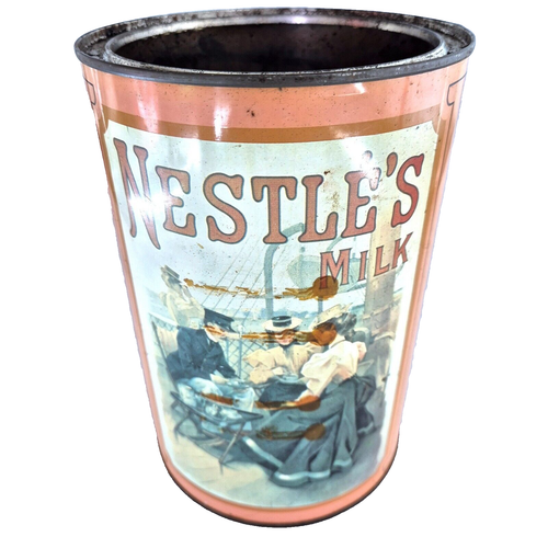 Vintage Tin Nestle's Milk Victoria Reproduction Round 19cm 1980s No Lid ...