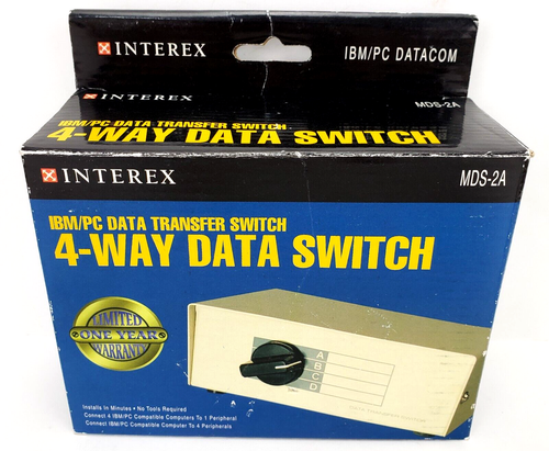 Vintage Interex 4-Way Data Transfer Switch IBM/PC Datacom MDS-2A NEW ...