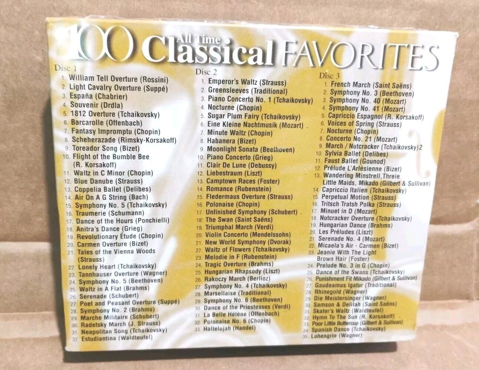 100 All Time Classical Favorites (CD, Feb-2001, 3 Discs BOXSET) Factory ...