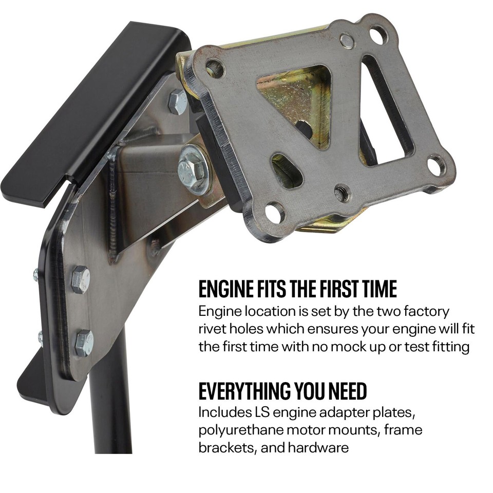 1955-57 Chevy Tri-5 LS Swap Motor Mount Kit, Bolt-In Polyurethane Motor ...