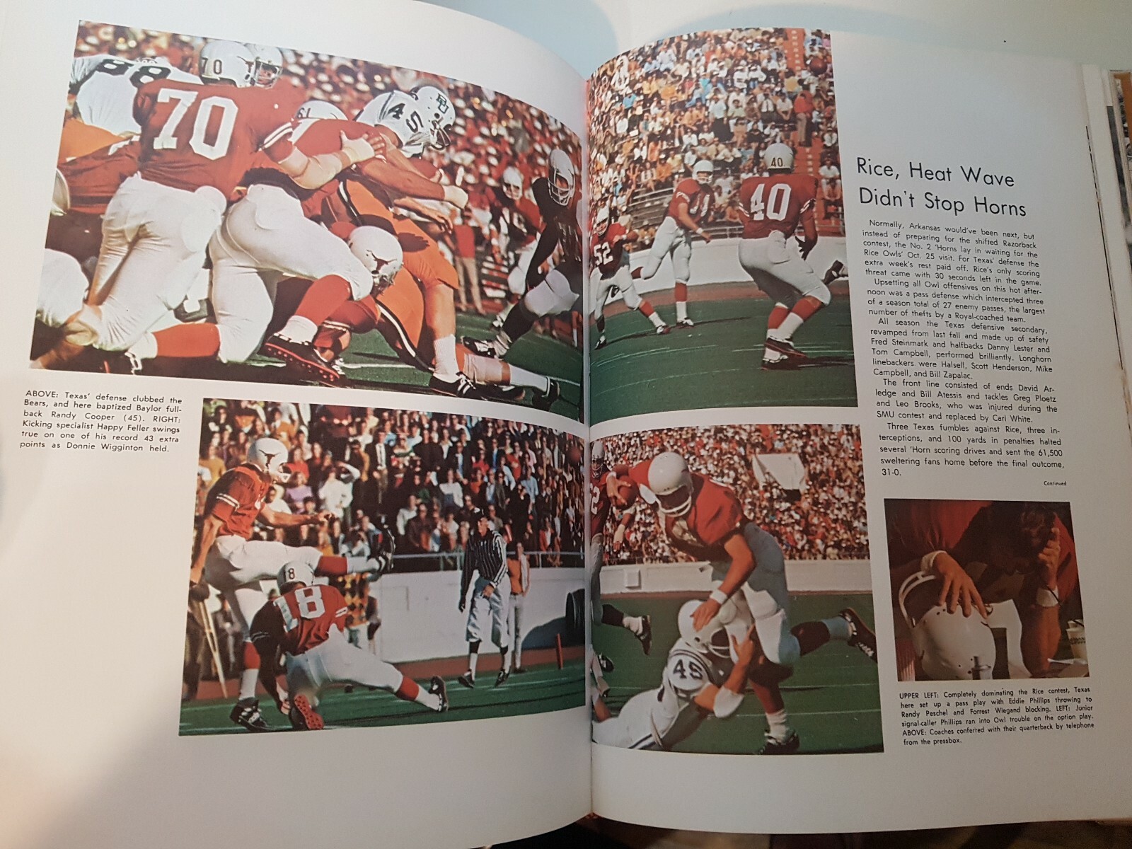 1970 University Of Texas UT FOOTBALL VIETNAM ERA Austin - Cactus Year ...