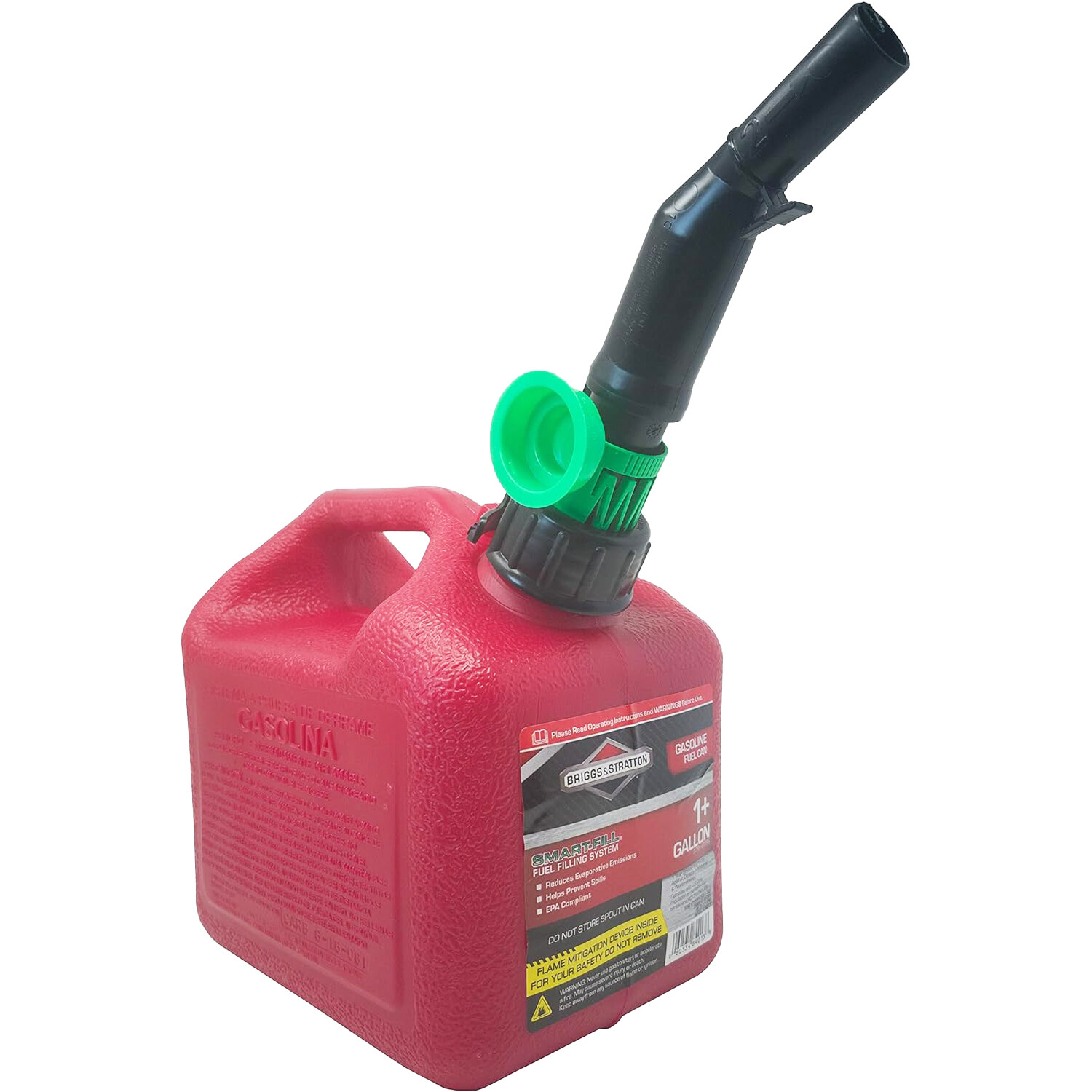 Briggs & Stratton Gas Can, 1+ Gallon Red Gas Can with Smart Fill Gas ...