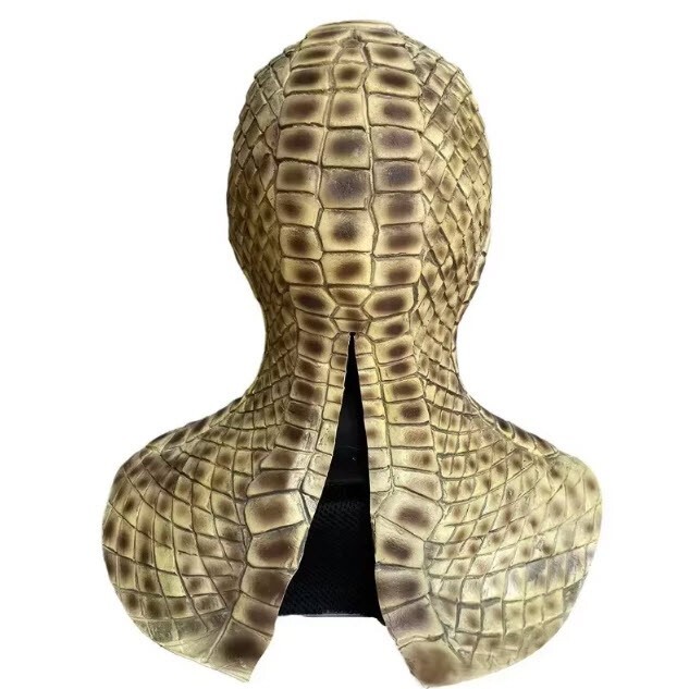 Halloween Mascara Realista de Reptiliano, Reptile Snake Skin Mask with ...