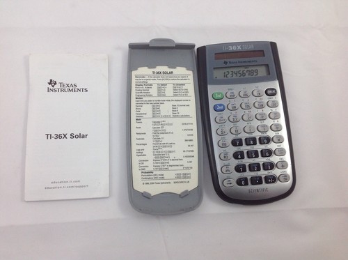 Texas Instruments TI-36X Solar Calculator Scientific Case Instructions ...