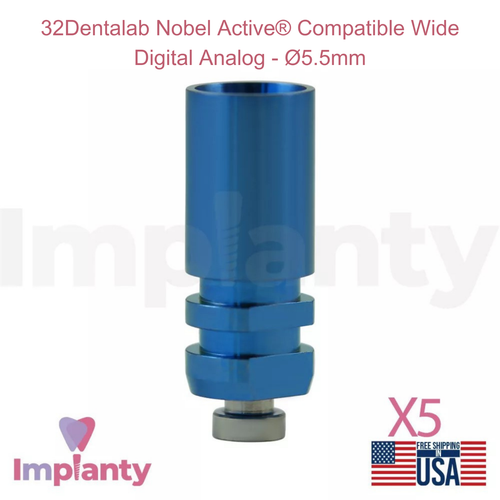 5x Dental Fixture Digital Wide Platform Analog 5.5mm Compatible Nobel ...