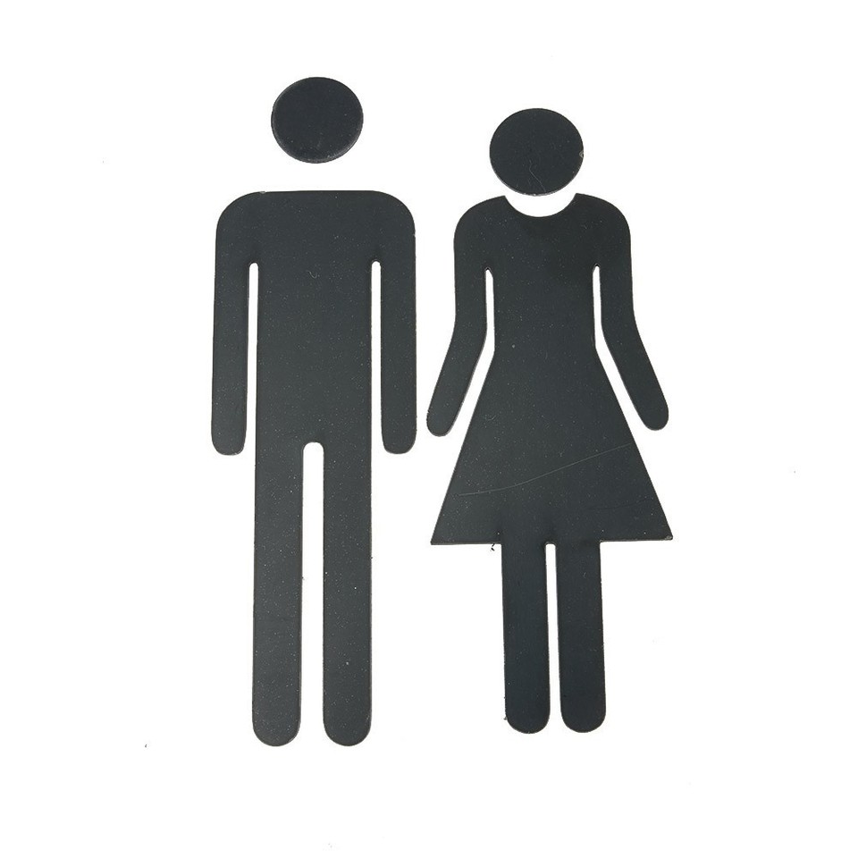 Toilet Sign Stickers 1 pair MEN & WOMEN Wall Hotel Indicator Plaque ...