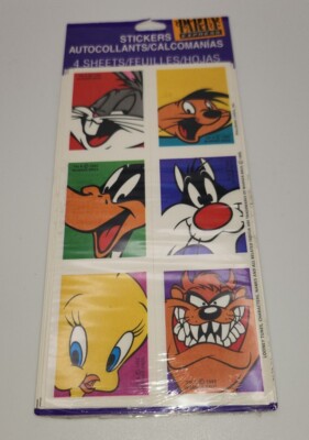 1995 Vintage Looney Tunes Jumbo Faces Sticker Sheet | eBay
