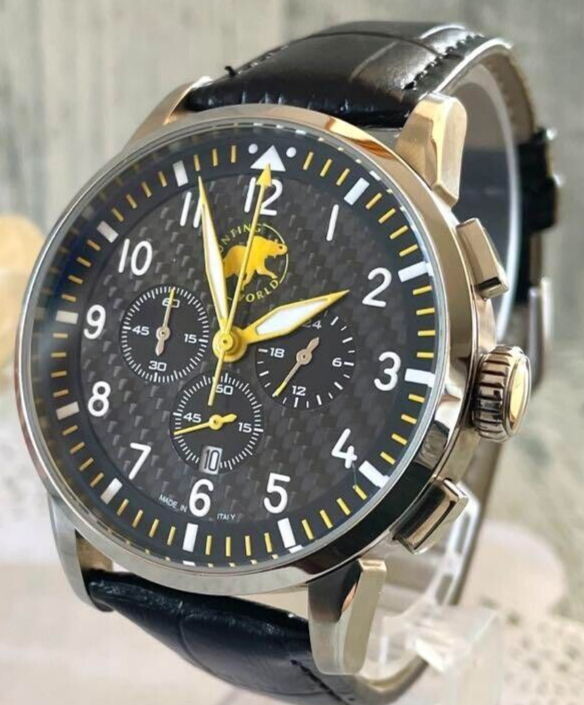 HUNTING WORLD Watch : Chronograph Wristwatch Working Men Black x Silver ...