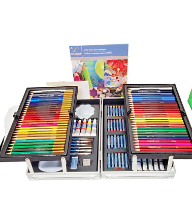 Artist's Loft All-Media Paint Pencils Brushes Set Metal Case (126 ...