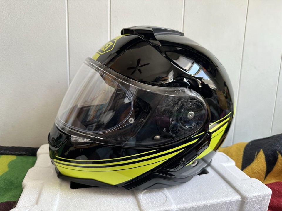 SHOEI NEOTEC II 2 TC-3 SEPARATOR HELMET SIZE MEDIUM M BLACK GREY HI-VIZ ...
