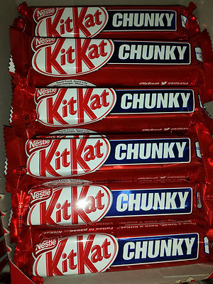 Nestle Kit Kat Chunky Chocolate Bars one box of 48 bars @ 50 grams each ...
