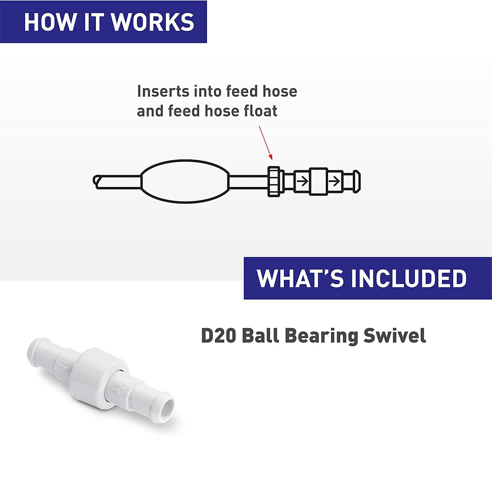 2PCS D20 Pool Cleaner Hose Swivel Connector for Polaris 180 280 380 ...