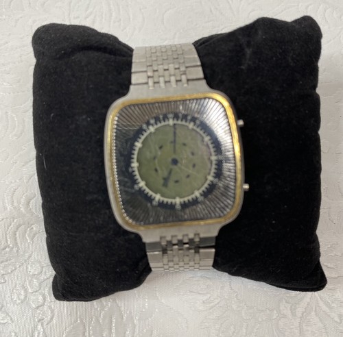 Vtg 1978 Texas Instruments TI Starbrust Digital Analog Mens Watch WORKS ...