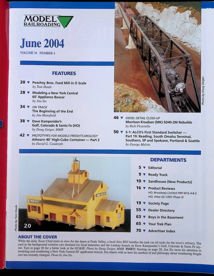 Model Railroading Magazine June 2004 Gulf, Colorado and Santa Fe, MK ...