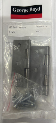 # Butt Hinge George Boyd 64 mm Butt Hinges. 1 Pair Plus screws *new ...